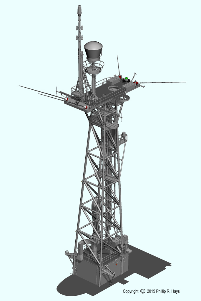 USS Oklahoma City CAD Model Radar Towers