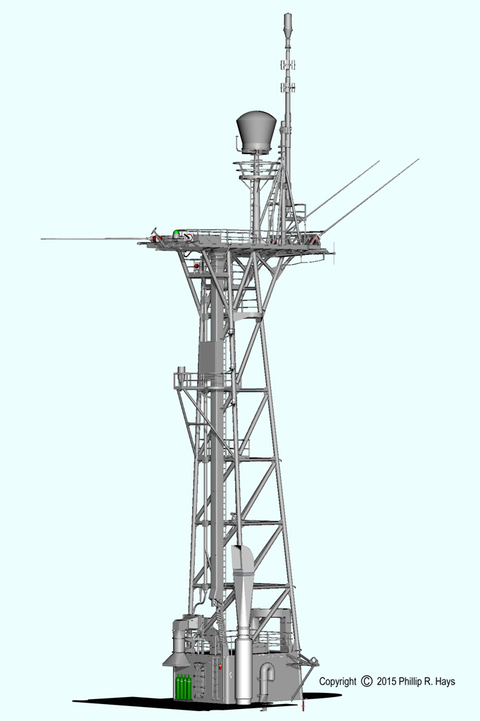 USS Oklahoma City CAD Model Radar Towers