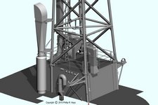 USS Oklahoma City CAD Model Radar Towers
