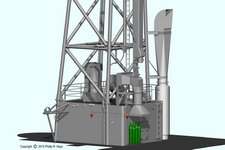 USS Oklahoma City CAD Model Radar Towers